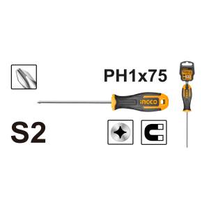 HS68PH1075 ODVIJAČ PHILLIPS PH1X75 MM INGCO