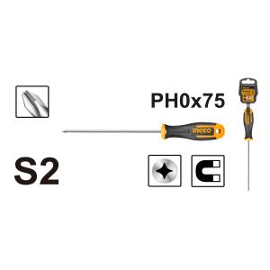 HS68PH0075 ODVIJAČ PHILLIPS PH0X75 INGCO