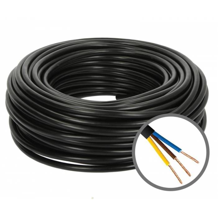 (T2) H05VV-F (PP/J 3x1.5 crna) licnasti kabel