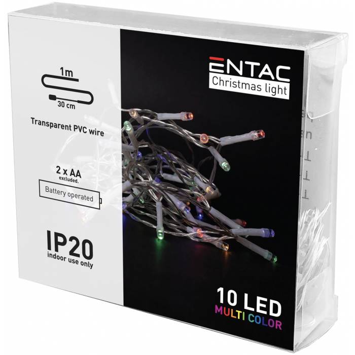 LED 10 Bozicni venac u boji IP20 (Multicolor) 1m 2xAA