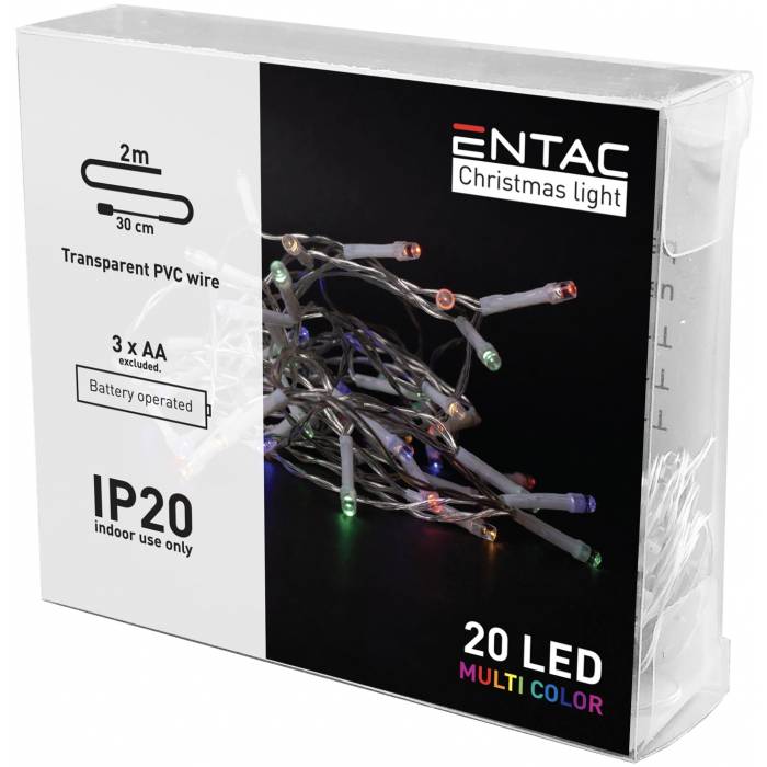 LED 20 Bozicni svetlosni venac IP20 Multicolor 2m 3xAA