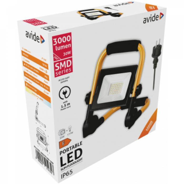 LED reflektor SMD tanki 30W NW 4000K sa stalkom 1.5m kabl