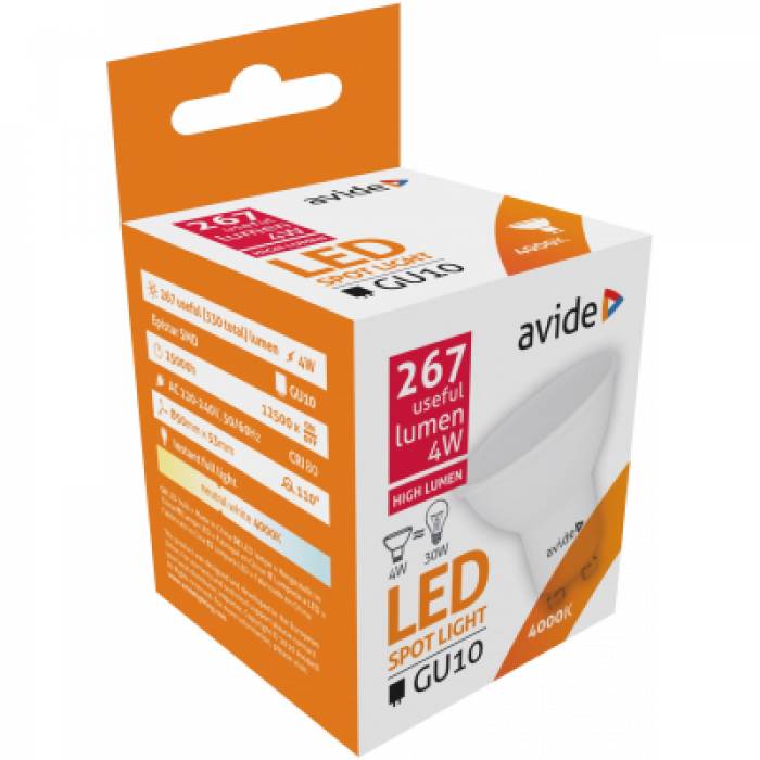 LED sijalica spot alu+plastik 345lm 4W GU10 NW 4000K