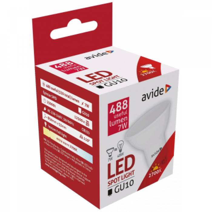 LED sijalica spot alu+plastik 7W GU10 EW 2700K