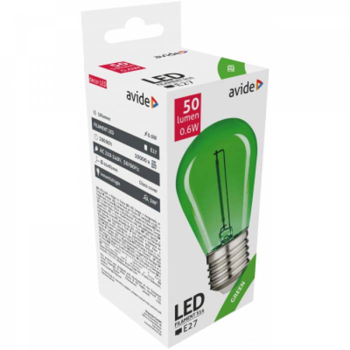 LED dekor Filament sijalica 0.6W E27 zelena