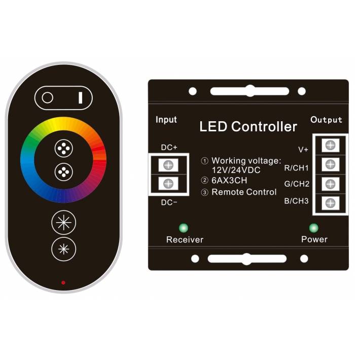 Kontroler za LED traku 12V 216W RGB 6 tastera