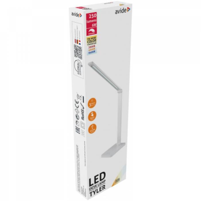 LED stona lampa Tyler 6W 5000K bela sa adapterom