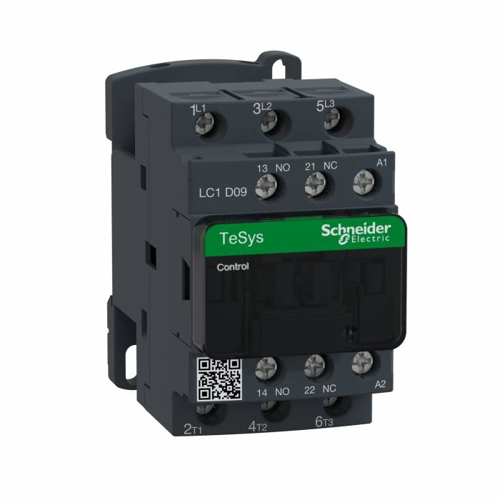 TeSys D kontaktor 3P (3NO) 9A 24V AC (1NO+1NC)
