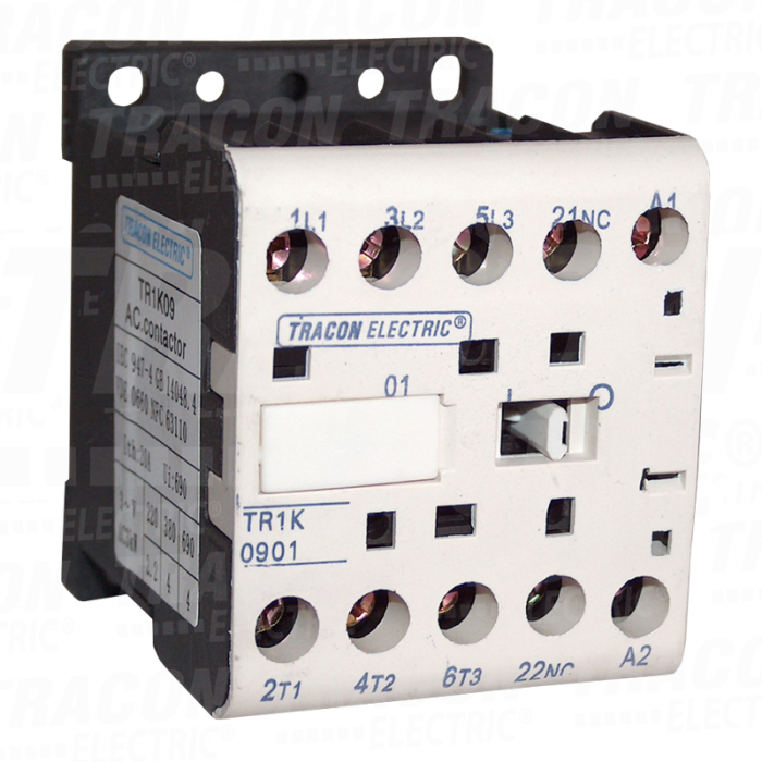 Pomocna kontaktor660V. 50Hz. 9 A. 4kW. 230V AC. 3×NO+1×NC