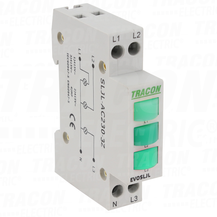 Signalna lampica zelena.zelena .zelena3×230V AC