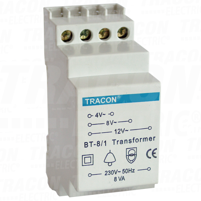 Sigurnosni trafo za zvona230 V / 4-8-12V AC. max.8 VA