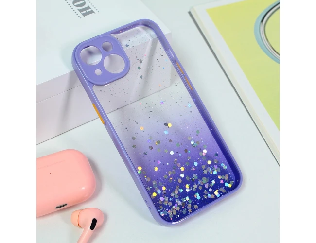 3G Frame Glitter ljubičasta zaštitna maska za telefon iPhone 14 6.1