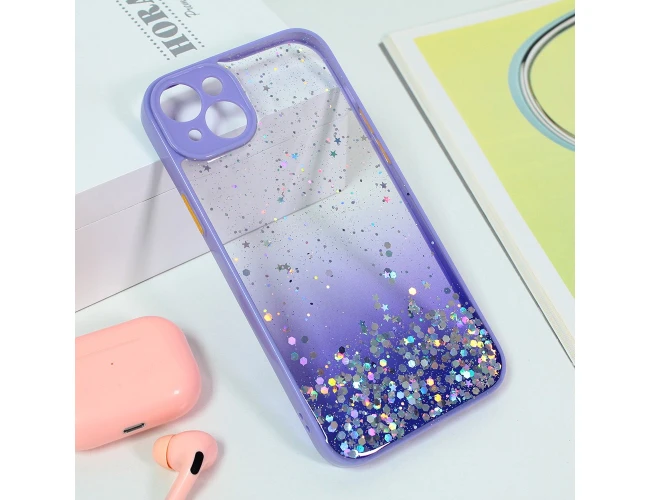 3G Frame Glitter ljubičasta zaštitna maska za telefon iPhone 14 Plus 6.7