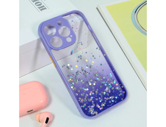 3G Frame Glitter ljubičasta zaštitna maska za telefon iPhone 14 Pro Max 6.7