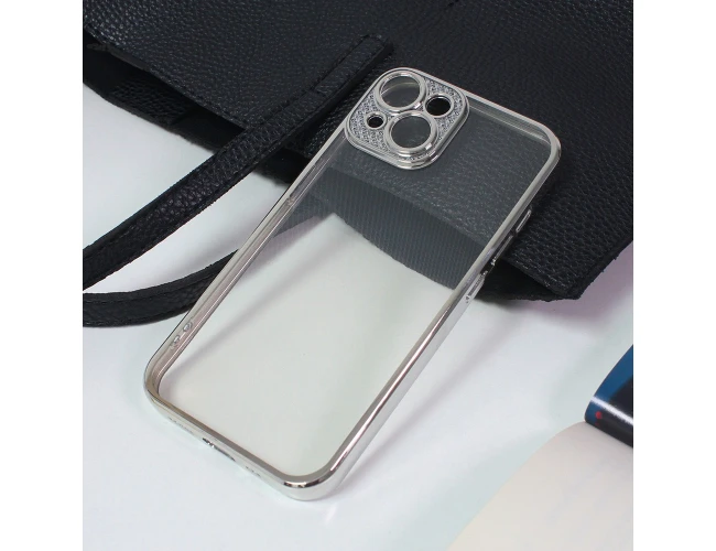 3G Silikon Camera Diamond srebrna zaštitna maska za telefon iPhone 14 Plus 6.7