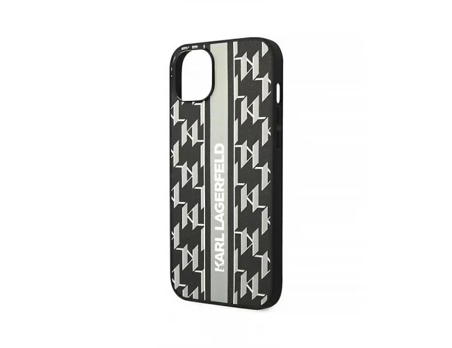 3G Karl Lagerfeld Hc Monogram stripe siva zaštitna maska za telefon iPhone 14 6.1