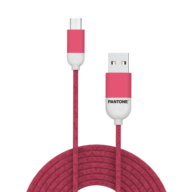 Pantone PT-MC001-5P roze kabl za punjač USB A (muški) na micro USB (muški) 1.5m