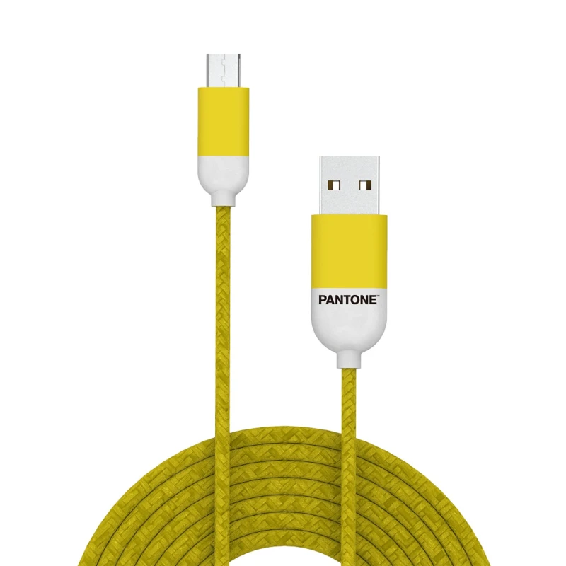 Pantone PT-MC001-5Y žuti kabl za punjač USB A (muški) na micro USB (muški) 1.5m