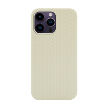 Maska Knit za iPhone 14 Pro Max bela