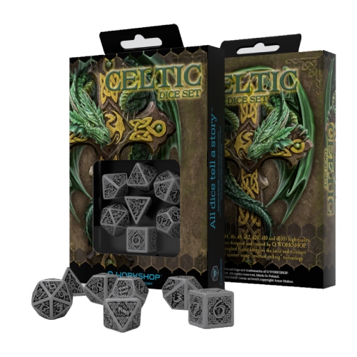 CELTIC 3D REVISED GRAY AND BLACK DICE SET