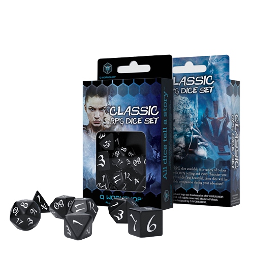 CLASSIC RPG BLACK AND WHITE DICE SET