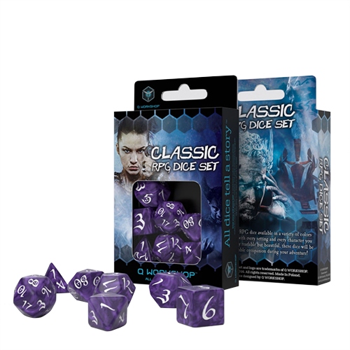CLASSIC RPG LAVENDER AND WHITE DICE SET