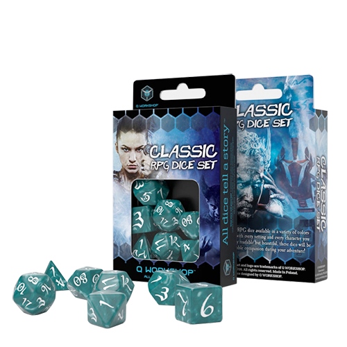 CLASSIC RPG STORMY AND WHITE DICE SET