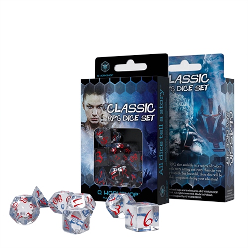 CLASSIC RPG TRANSLUCENT BLUE AND RED DICE SET