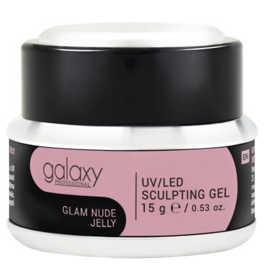 Gradivni kamuflažni gel za nadogradnju noktiju GALAXY UV/LED Glam Nude Jelly 15g