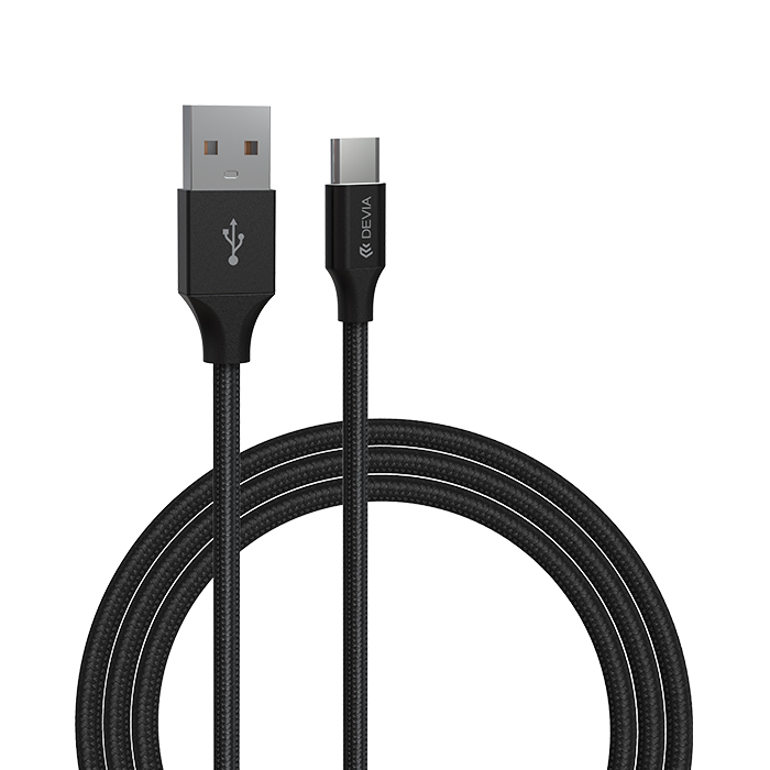 USB Devia Gracious Series Cable Type C 2.4A crna