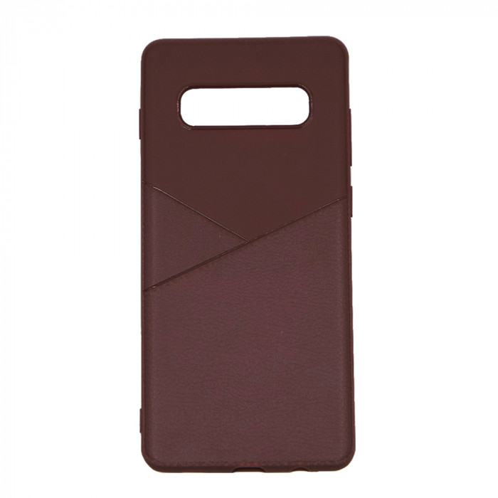 Futrola silikonska half leather za Iphone X braon