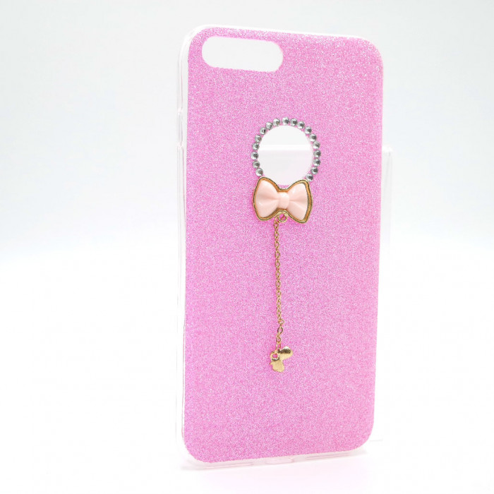 Futrola silikonska Glitter Bow za Iphone X roze