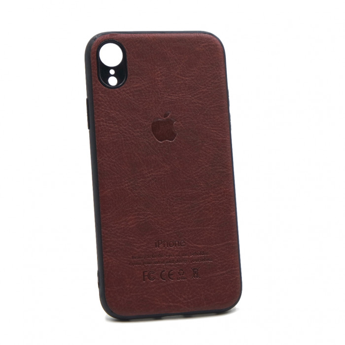 Futrola silikonska Leather Cover za Iphone XS Max 6.5 braon