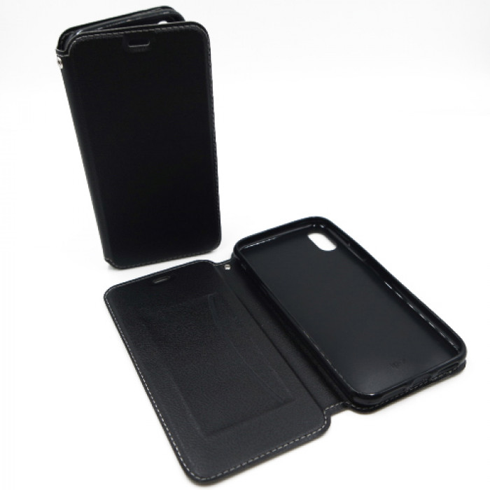 Futrola na preklop Shine Leather za Iphone XR crna