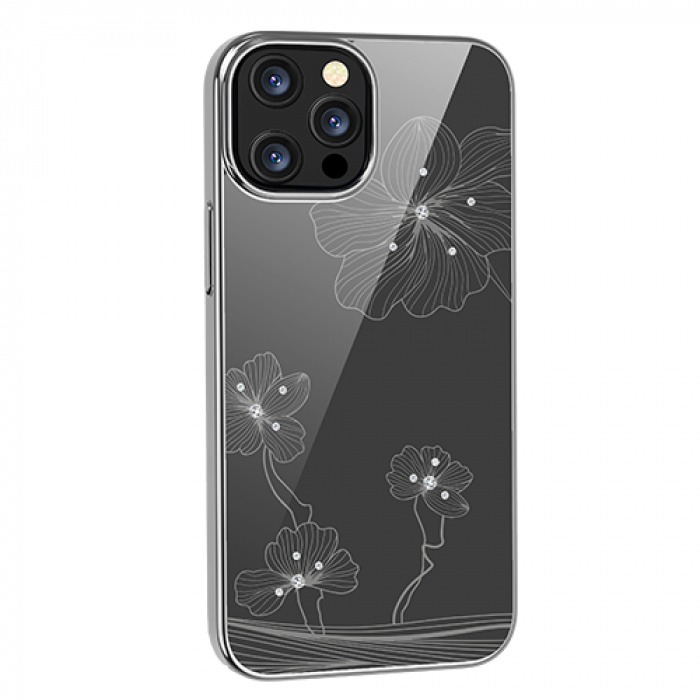 FUTROLA HARD CASE DEVIA CRYSTAL FLORA ZA IPHONE 13 PRO SREBRNA