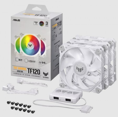 ASUS TUF GAMING TF120 ARGB WHITE EDITION 3in1