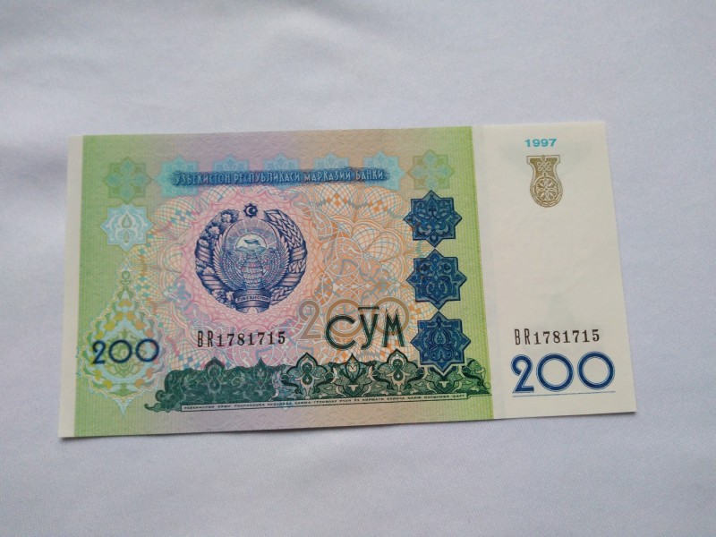 Uzbekistan 200 sum,1997 god.UNC