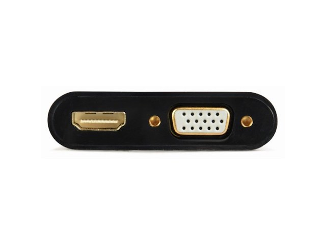 A-HDMIM-HDMIFVGAF-01 Gembird HDMI male to HDMI female + VGA female + audio adapter cable, black