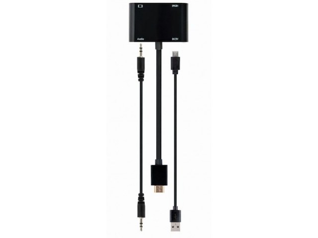 A-HDMIM-HDMIFVGAF-01 Gembird HDMI male to HDMI female + VGA female + audio adapter cable, black