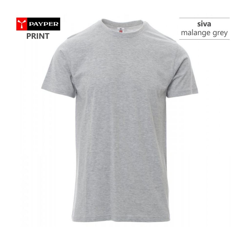 Majica PRINT - melanž siva