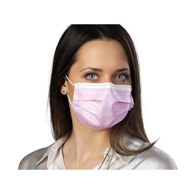 Pro Safe roze troslojna maska