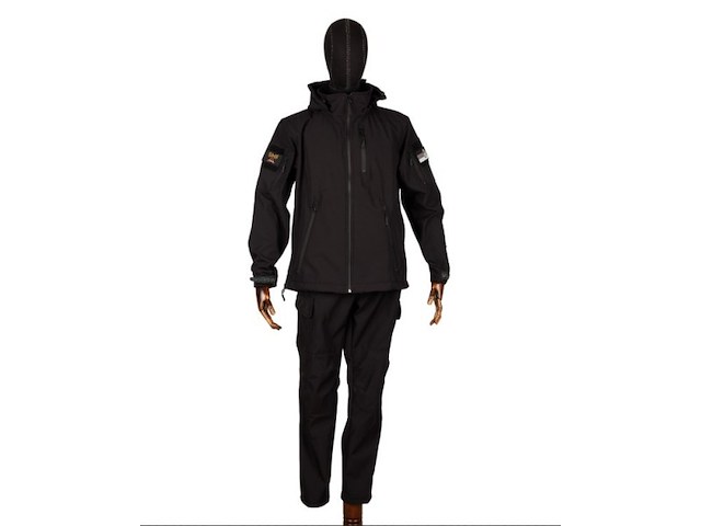 Crni Taktički komplet Softshell (jakna+pantalone) vodoo