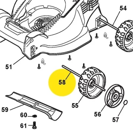 Stiga osovina točkova prednja collector 34 e ( 71577 )