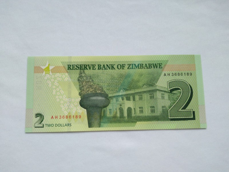 Zimbabve 2 dolara,2019 god.UNC