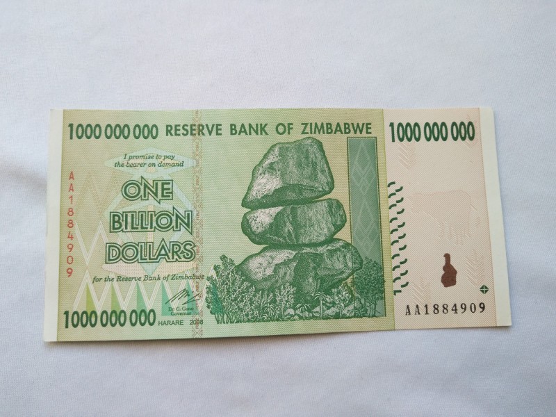 Zimbabve 1.000.000.000 dolara,2008 god.aUNC,AA