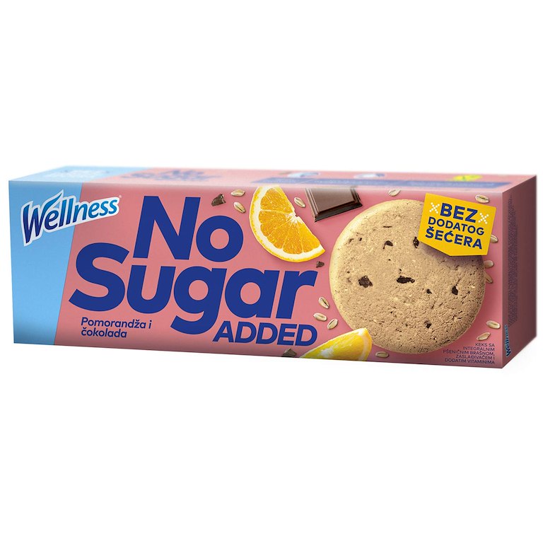 Wellness keks bez dodatog šećera pomorandža i čokolada 125g wellness