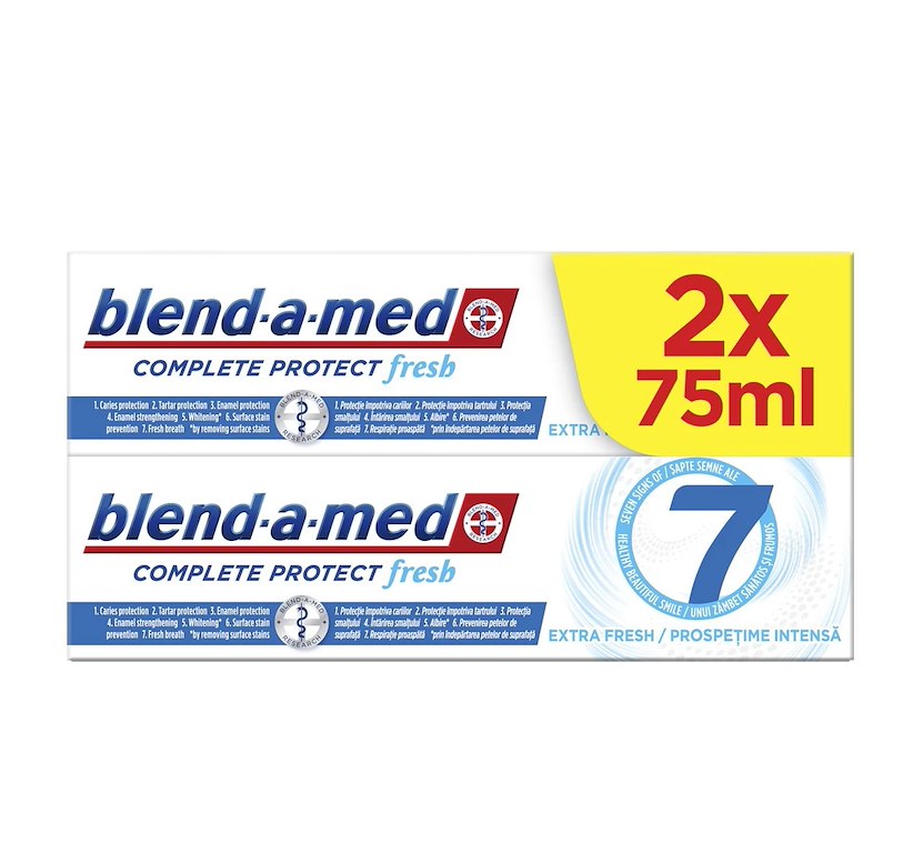 BLEND-A-MED PASTA 7 COMPLETE EXTRA FRESH 75ML X 2