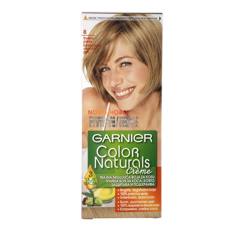 Garnier farba za kosu color naturals 8 svetlo plava 60ml+40ml+10ml