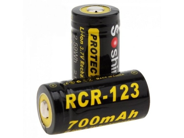 Baterija CR123 3.7V 3.6V 700mAh 16340 LI-ion Soshine