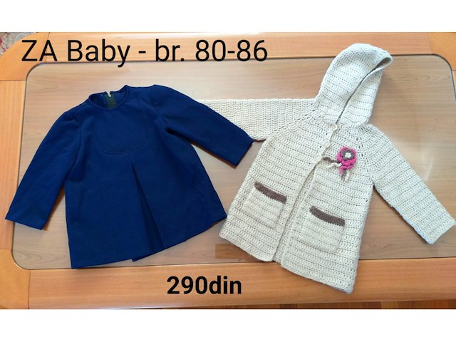 ZA Baby dva kaputića bež i plavi br. 80-86